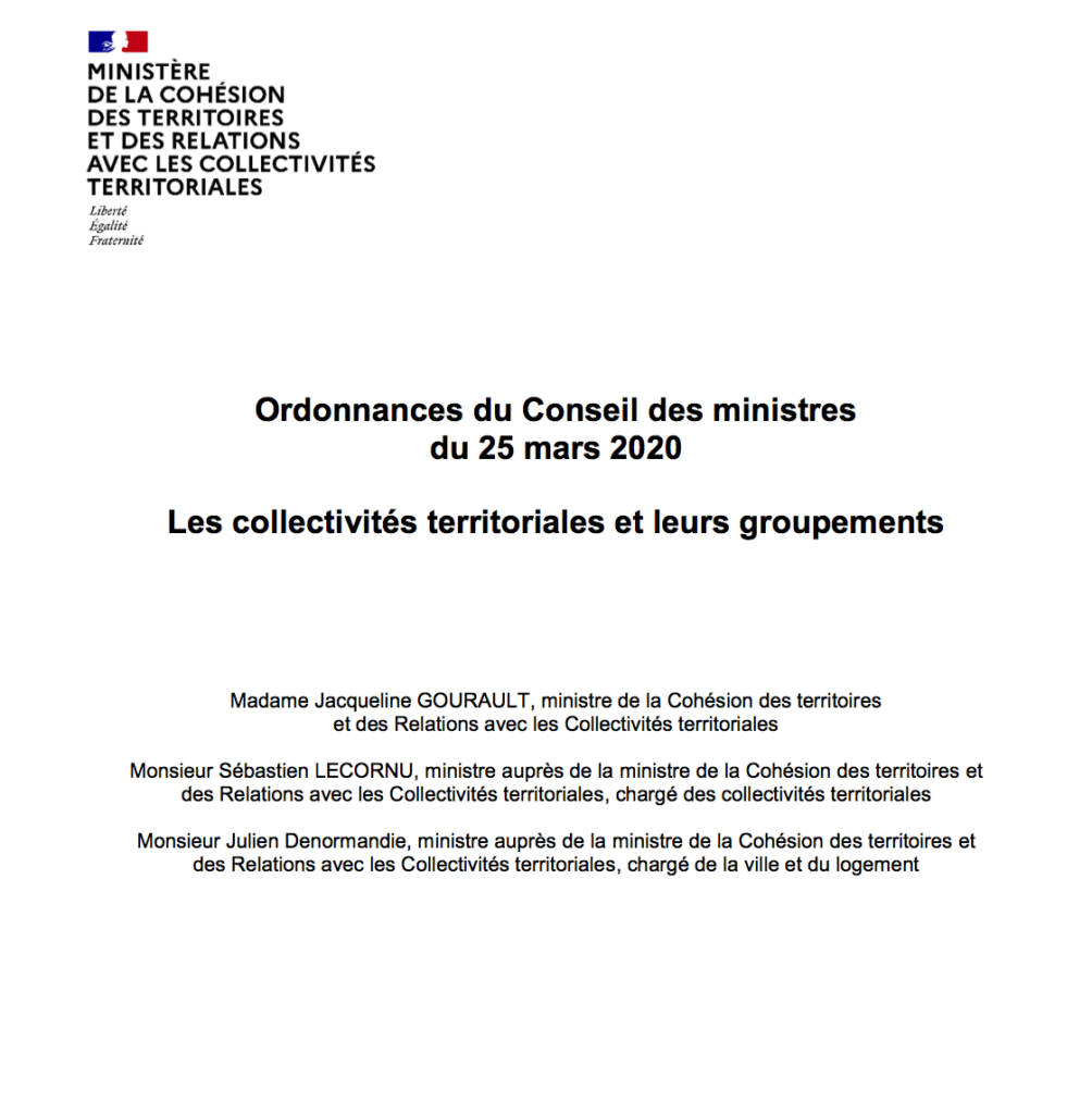 Covid 19/ Quelles ordonnances ont-été prises pour nos collectivités ...
